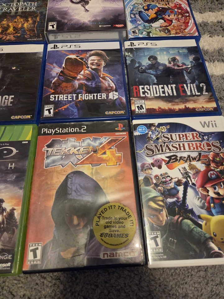 Wii, 360, PS5, etc. Video Game LOT (Mega Man, Resident Evil, Smash Bros ...