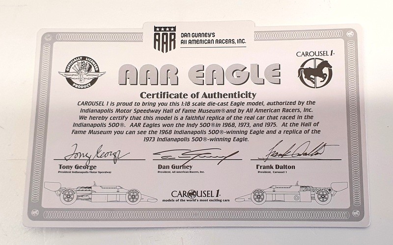 Carousel1 1/18 Scale 4703 - 1974 Cobra Firestone Eagle Pancho Carter ...