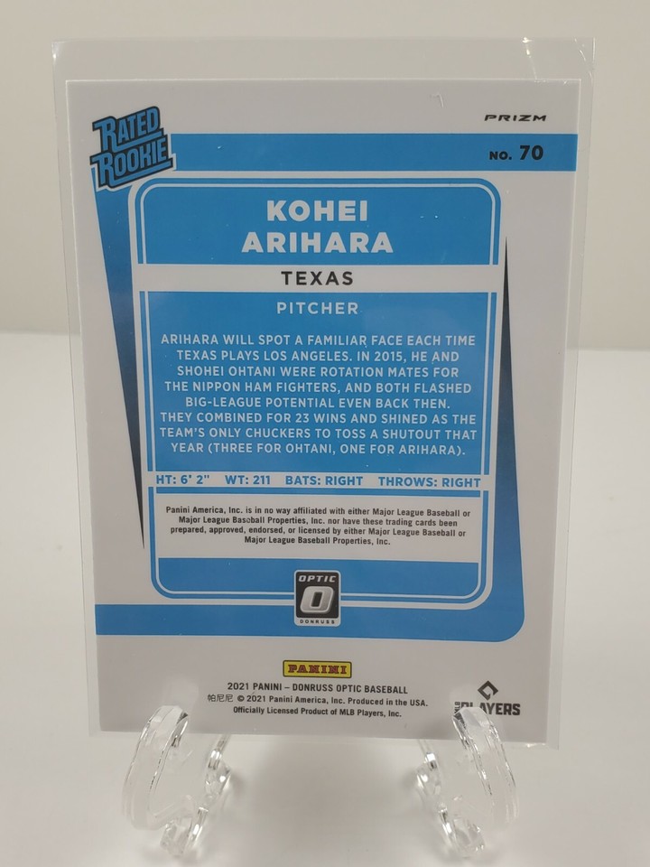Panini Donruss Optic 2021 Baseball Card #70 Kohei Arihara RR Lime Green Prizm | eBay