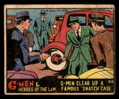 1936 Gum G-Men & Heroes of the Law #66 G-Men Clear Up A Famous... GD ...