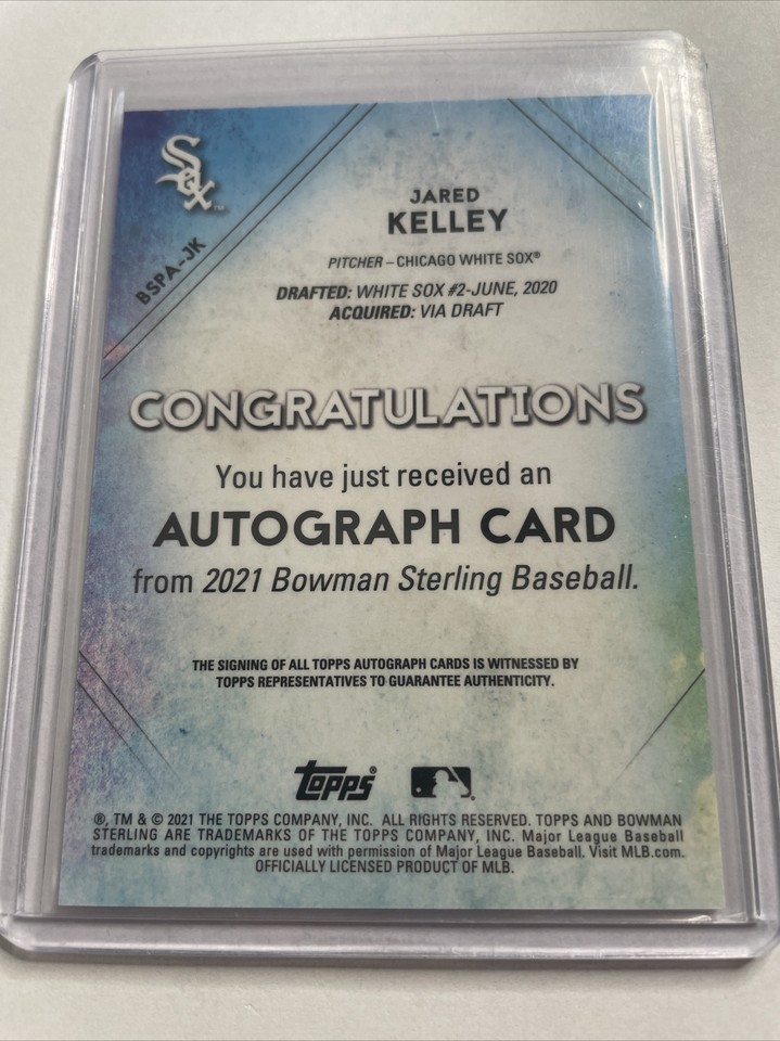 2021 Bowman Sterling JARED KELLEY PROSPECT AUTOGRAPHS AUTO #BSPA-JK ...