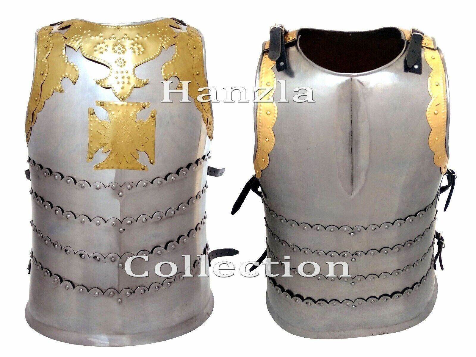 Armor Brass Chest Plate Jacket Medieval Templar Steel Suit of Knight ...