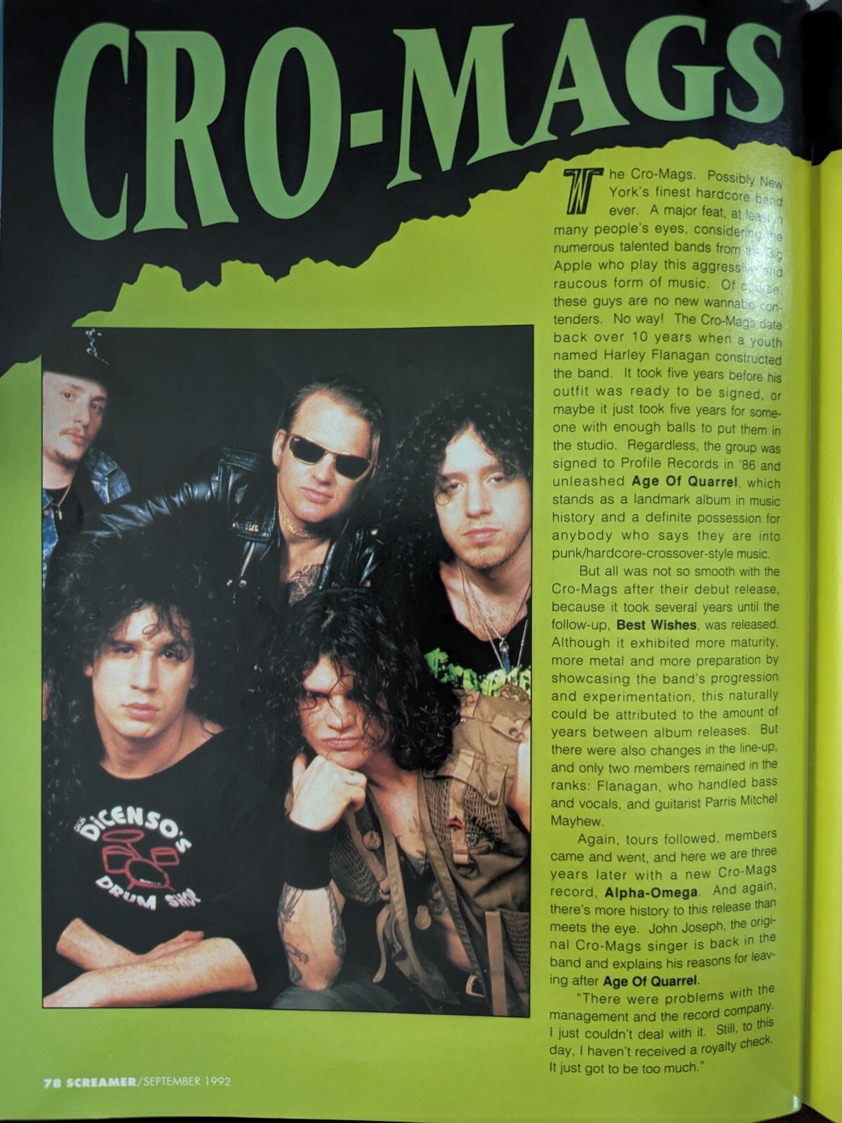 Screamer Magazine September 1992 Slaughter, Soundgarden, Sabbath ...