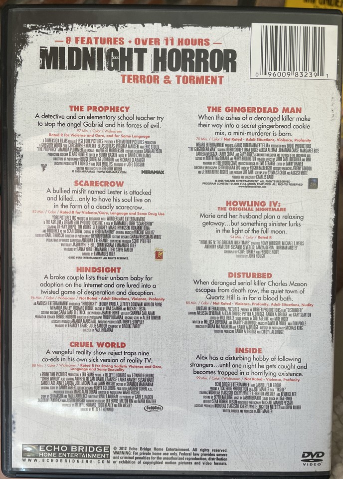 Scarecrow Howling Gingerdead Man Midnight Horror Collection 8 movies 2 ...
