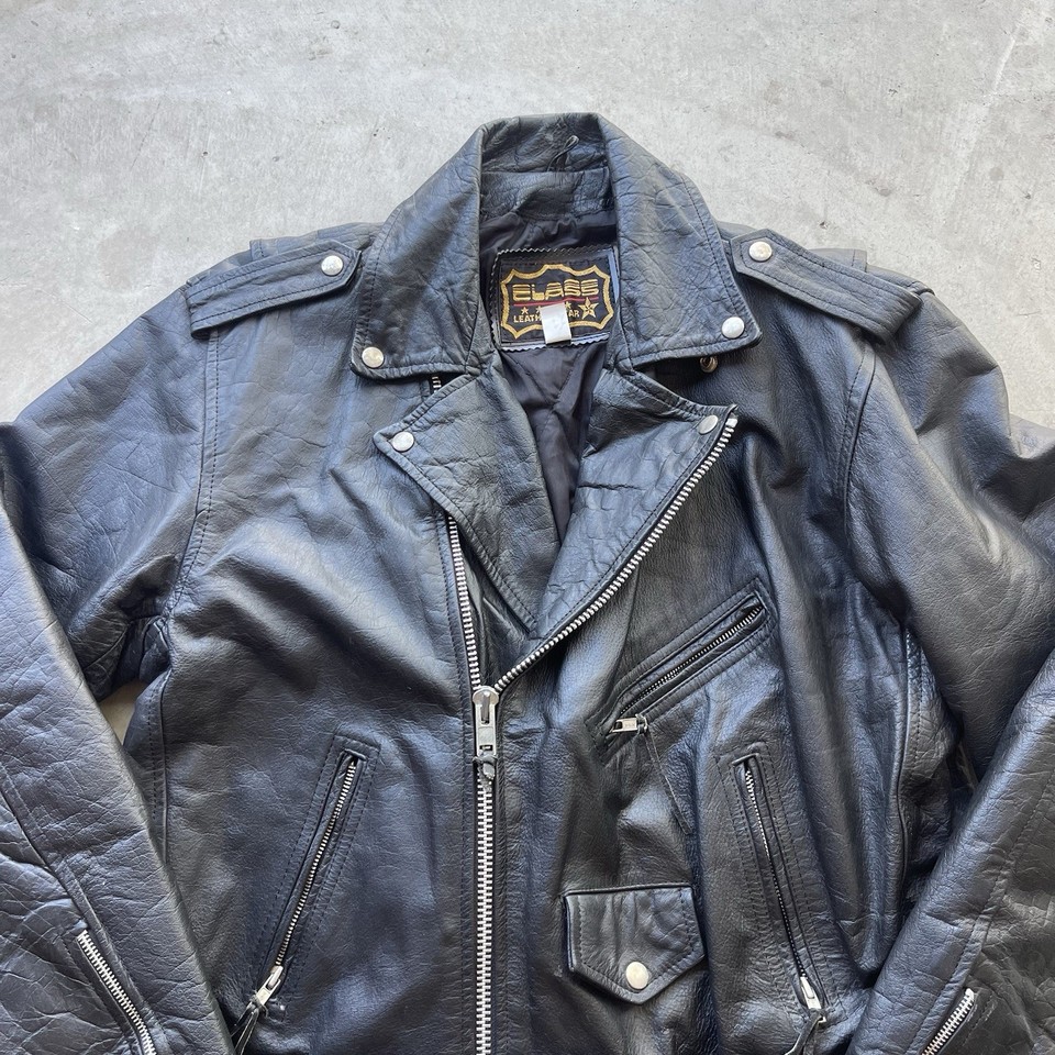 Vintage Class Leather Motorcycle Jacket Perfecto Style Double Rider ...