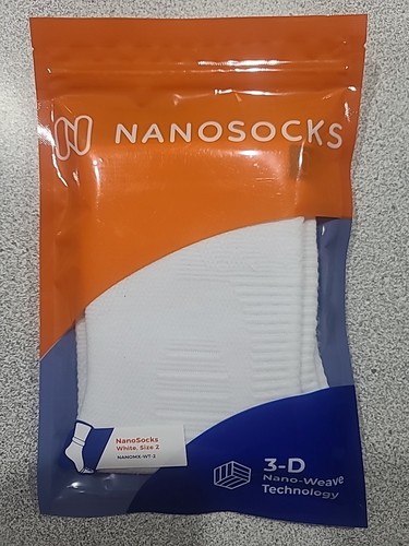 NanoSocks Nano Socks 3D Compression White Size 2 New Sealed | eBay