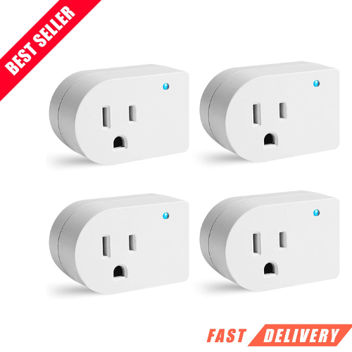 4 Pc Single Outlet 3 Prong Power Adapter Grounded Wall Tap Surge ...