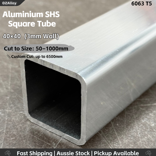 40 × 40 × 3 mm Aluminium Square Tube | Box Section | Cut to Size | DIY ...