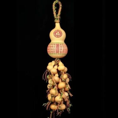 Natural Chinese Bottle Gourds Cluster Hanging Pendant Dry Calabash ...