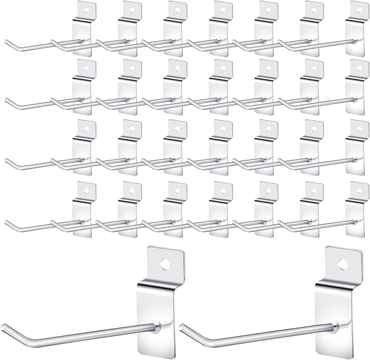Retail Store Hooks 50 Pack Slatwall Hooks Set - 4 Inch & 6 Inch Metal ...