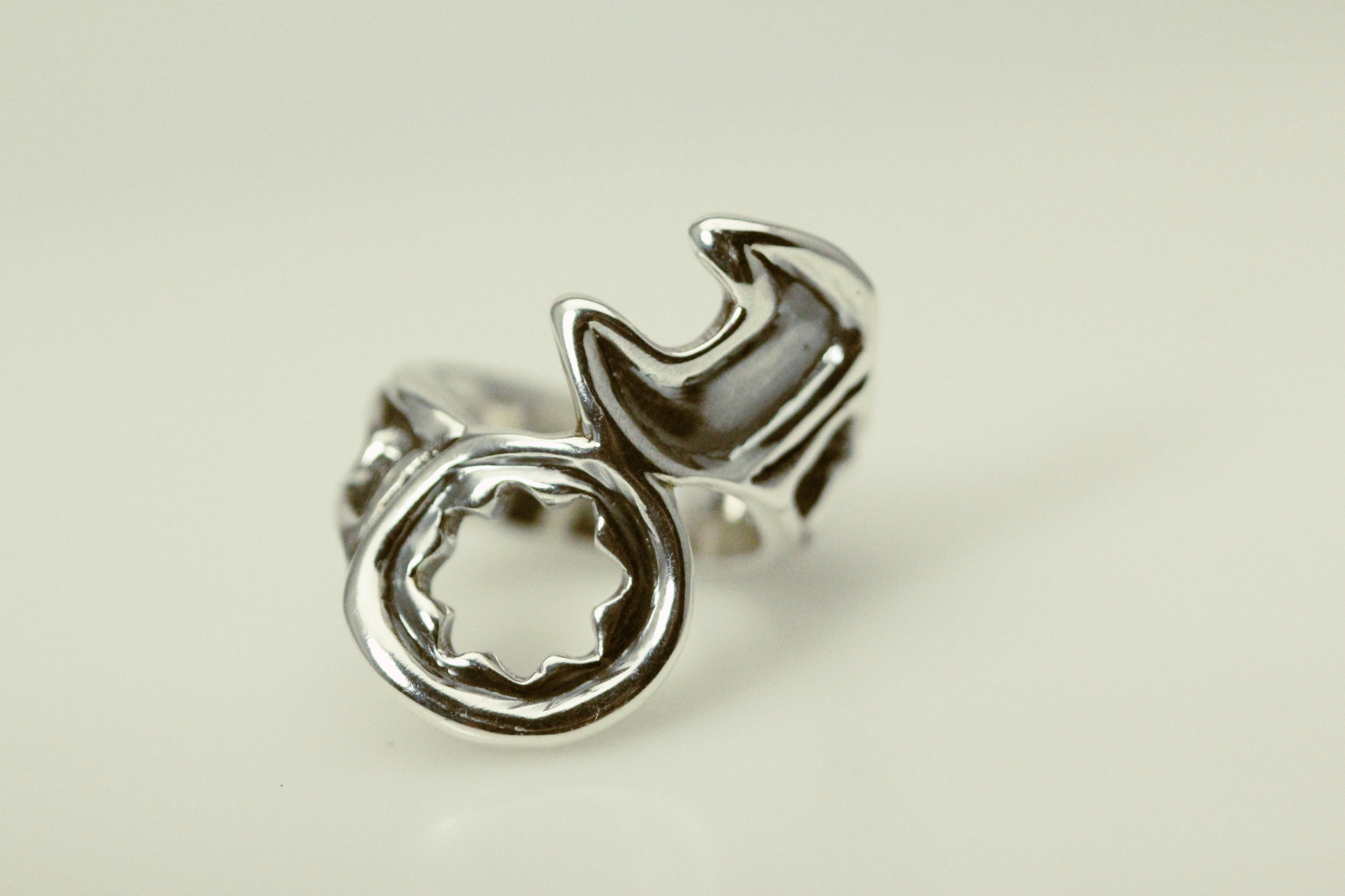 925 Sterling Silver Size 6 Wrench Tool Design Wrap Around Ring 4.8 G ...