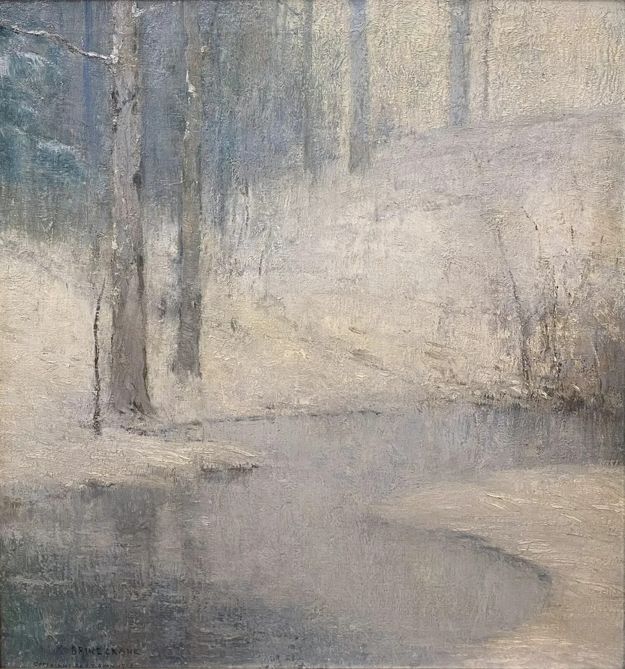 Bruce Crane Tonalist Winter Landscape Oil Painting, Winter Idyl 1917 | eBay