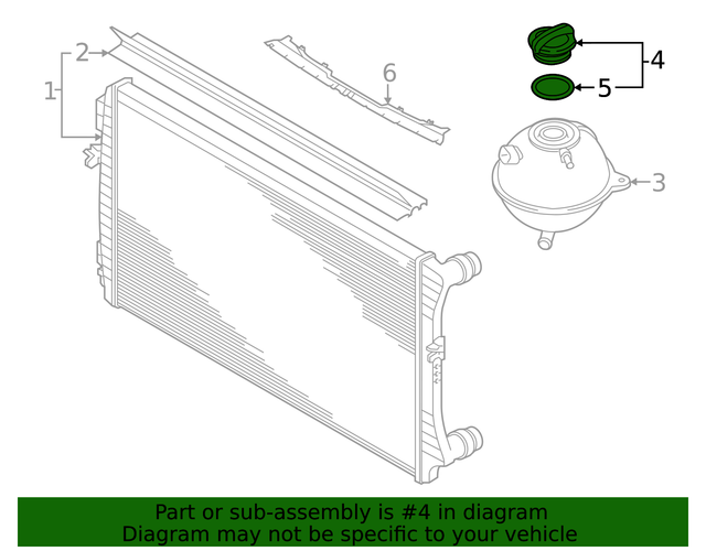 Genuine OEM Engine Coolant Reservoir Cap for Volkswagen 2Q0121321A for ...
