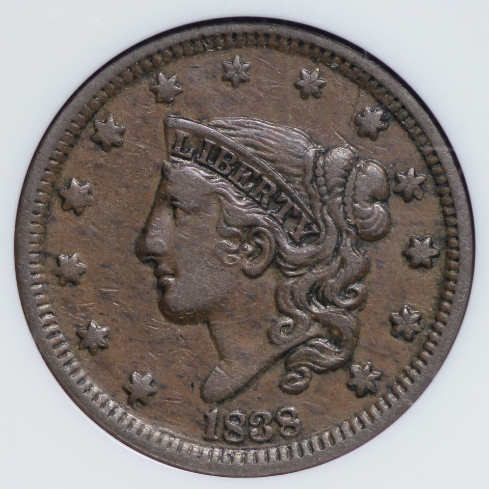 1838 Coronet Head Large Cent NGC VF35 Great Eye Appeal! ICNM | eBay