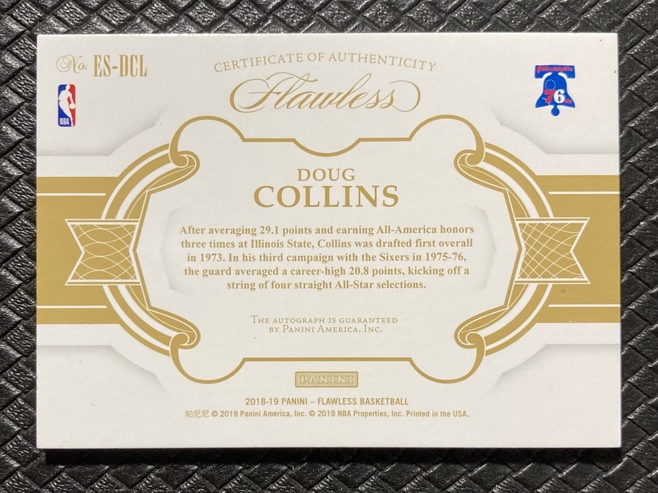 DOUG COLLINS 2018-19 Panini Flawless Excellence Ruby Auto /15 RARE 76ers Uni SSP | eBay