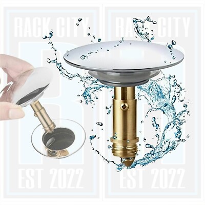 Chrome Easy Pop Up Basin Waste Bathroom Sink Push Button Click Clack ...