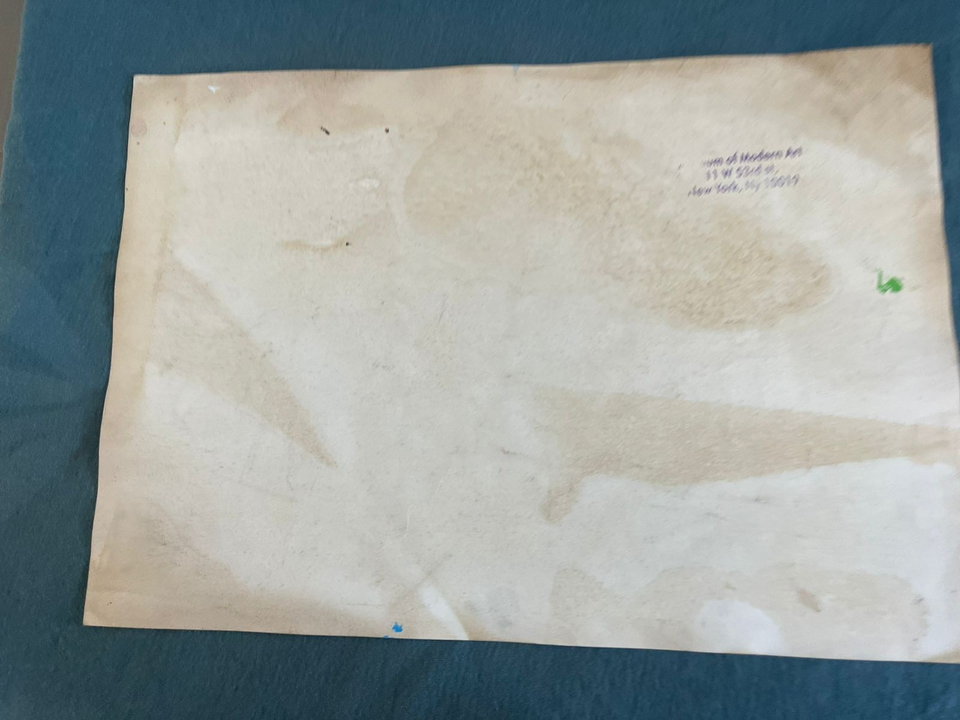 MOSE TOLLIVER drawing and painting on old paper signed stamped vintage ...