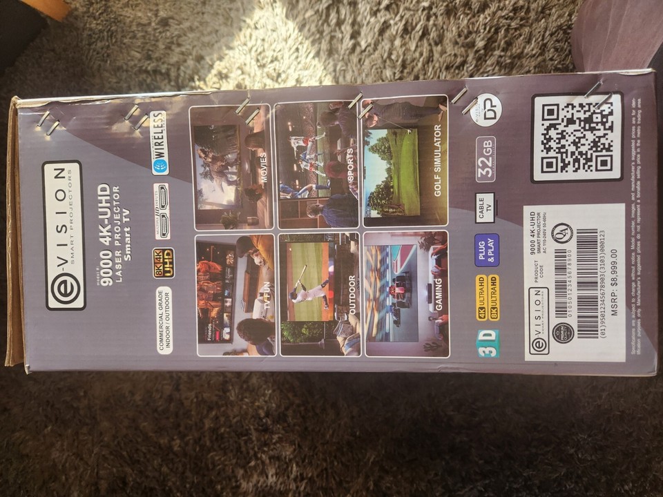 E-Vision 9000 4K-UHD Laser Smart Projector And Screen Projector | eBay