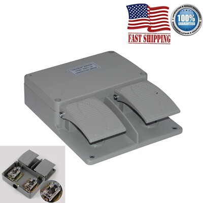 Momentary Double 2 Foot Switch Pedal Control Aluminium Alloy Electric ...