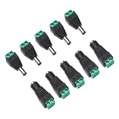 10PCS 12V DC Male Female Power Connector Adapter Plugs for Surveillance ...