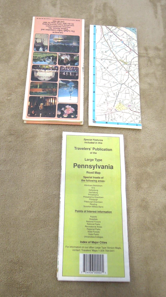 Lot Of 3 Vintage Road Maps Brochures Pennsylvania State, Attractions ...