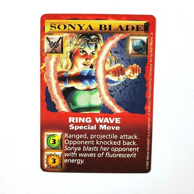 Mortal Kombat Kard Game TCG 1992 Sonya Blade Ring Wave Special Move ...