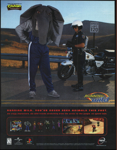 Running Wild Racing 989 Studio - Video Game Print Ad / Poster Promo Art ...
