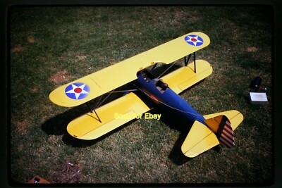 RC Radio Control Biplane Airplane in 1971, Kodachrome Slide aa 14-19a ...