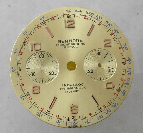 RARE NEW OLD STOCK CHRONOGRAPHE SWISS DIAL FOR LANDERON 48 51 33.50 MM ...