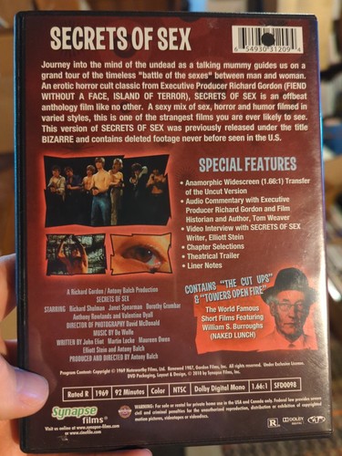 Secrets of Sex (aka Bizarre, Erotic Tales Mummy's Tomb) (DVD, Synapse) PROMO 654930312094 | eBay