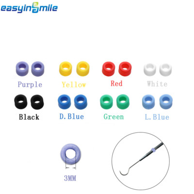 50pcs Dental Silicone Instrument Color Code Rings ∅3MM Small 8 Color ...