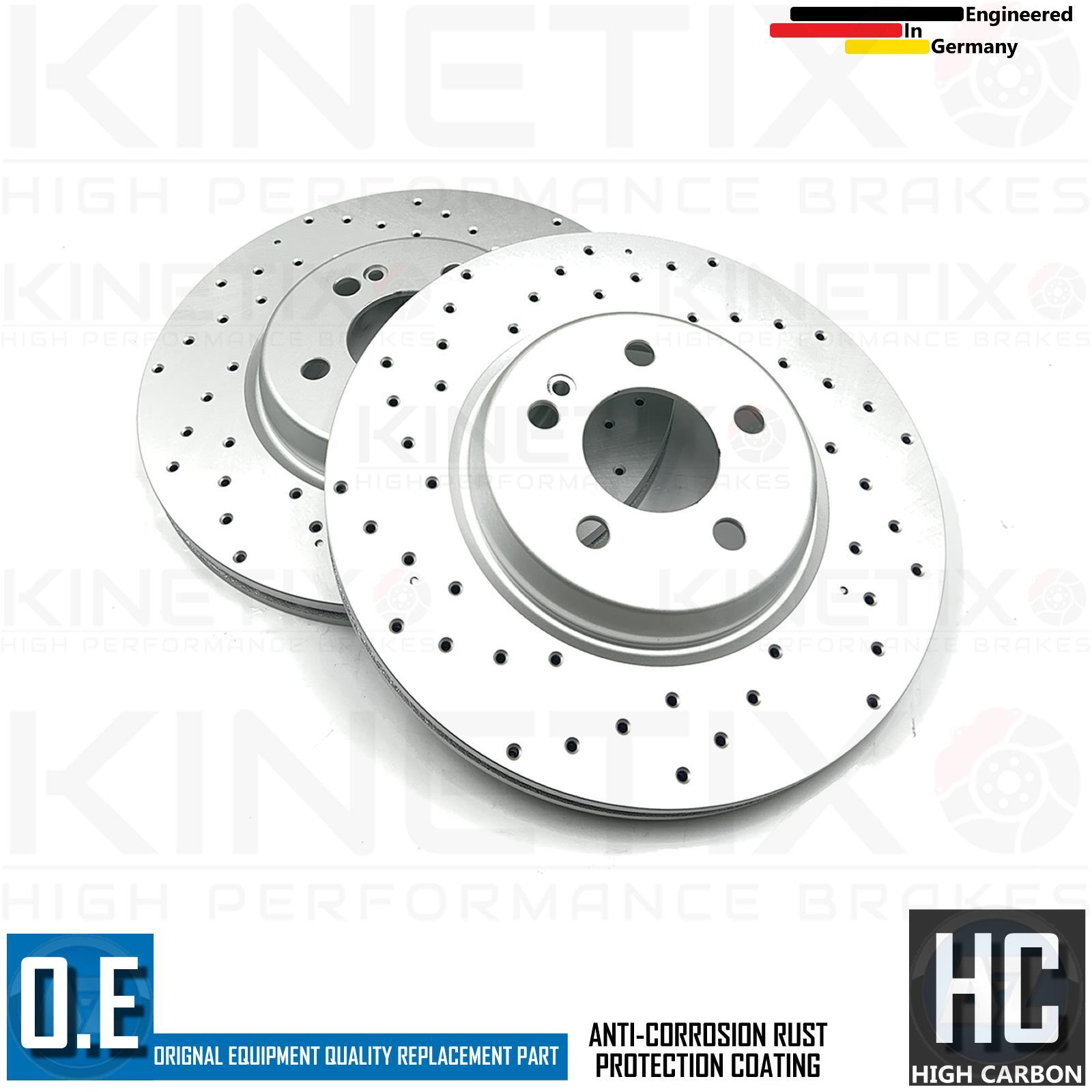 FOR MERCEDES C E CLASS CLS GLC CROSS DRILLED REAR BRAKE DISCS PAIR ...