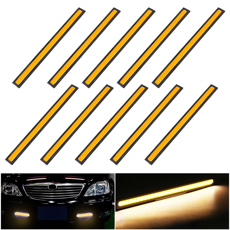 2-20PCS 12V LED Strip DRL Daytime Running Light Fog COB Car Lamp ...