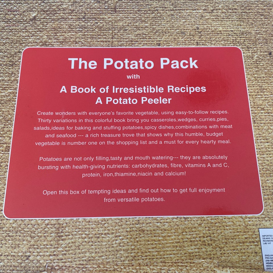 Potato Gift Pack Potato Pack A Special Collection Cookbook Peeler ...
