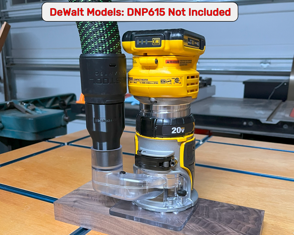 Dust Extraction Hose Adapters for Dewalt Trim Routers (DCW600B & DWP611 ...