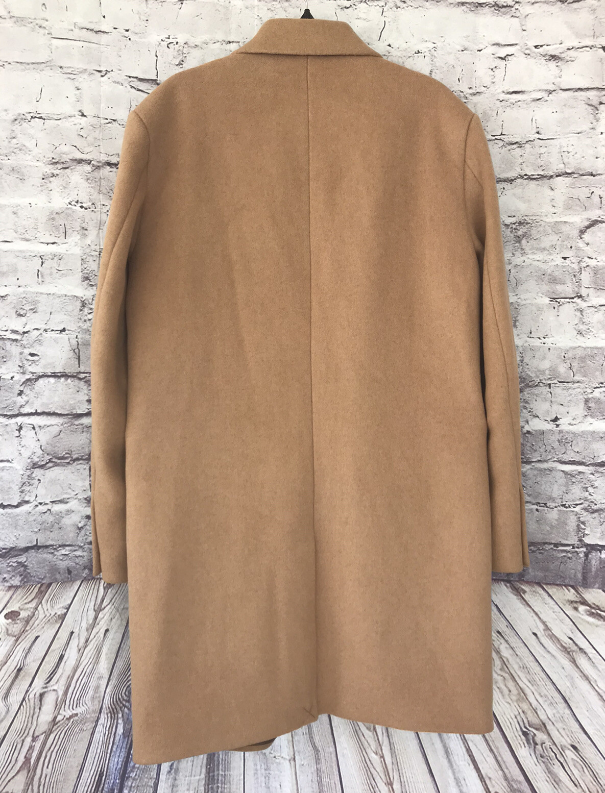 NEW Topman Scott Overcoat With Wool - Camel - Large | eBay