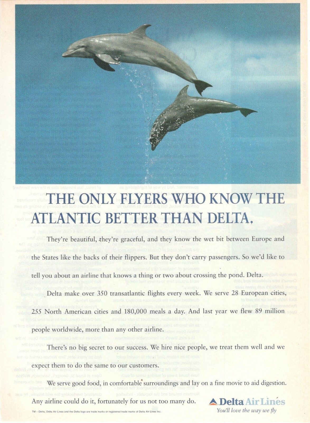 DELTA AIRLINES AIR LINES 1995 Advertising Vintage Dolphins | eBay