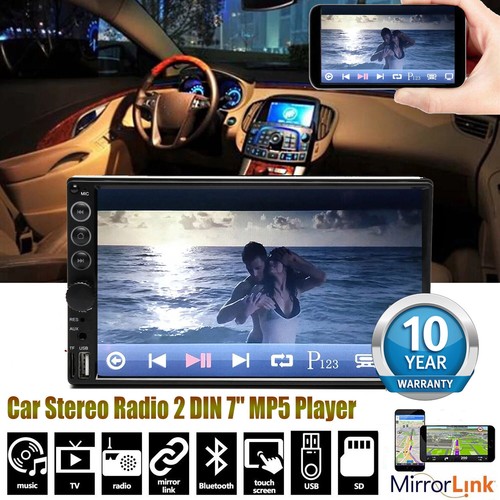 Car Stereo Radio 2DIN Mirrorlink for GPS Wifi IOS Android Touchscreen ...