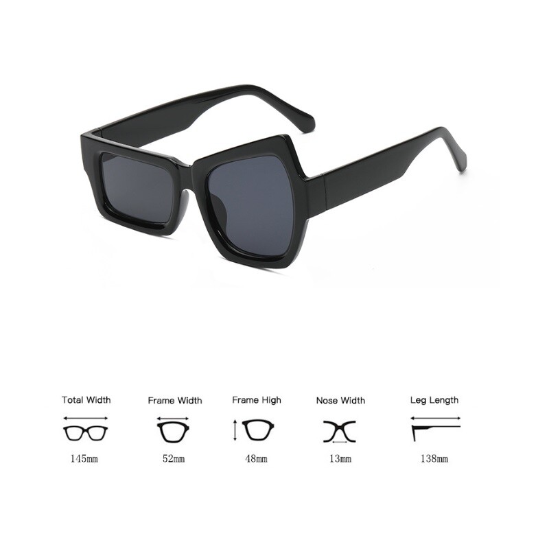 Fashion Oversized Y2K Square Sunglasses Retro Mens Women Hip Hop Shades ...