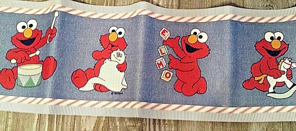 Sesame Street Babies Elmo Wall Border 5 Yd. Pre-pasted Roll Lot #00101 ...