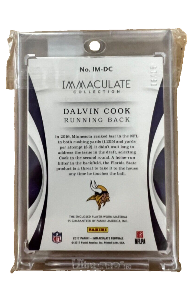 2017 Panini Immaculate Football Delvin Cook Patch | eBay