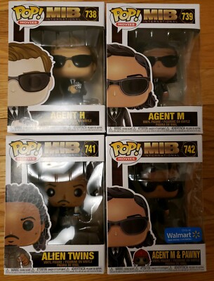 NEW 4 Pack Funko POP MIB International Agent H M Alien Twins M & Pawny ...