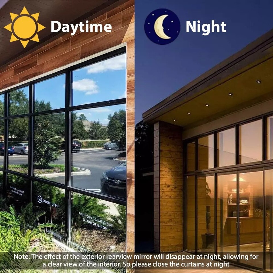 5m Reflective One Way Mirror Window Film Mirrored。Glass Solar Tint Foil ...