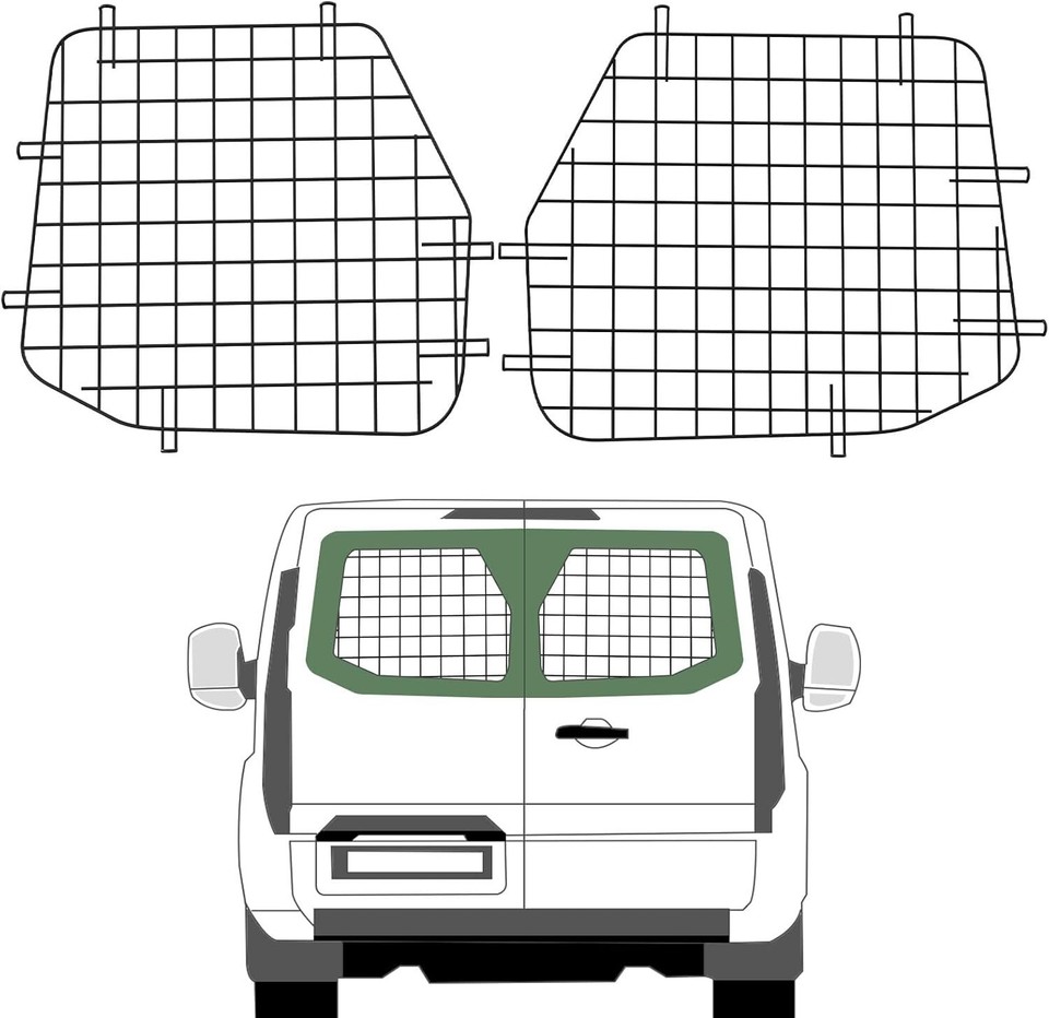 Rear Window Safety Screens Fit for Ford Transit Full Size Van Low Roof ...