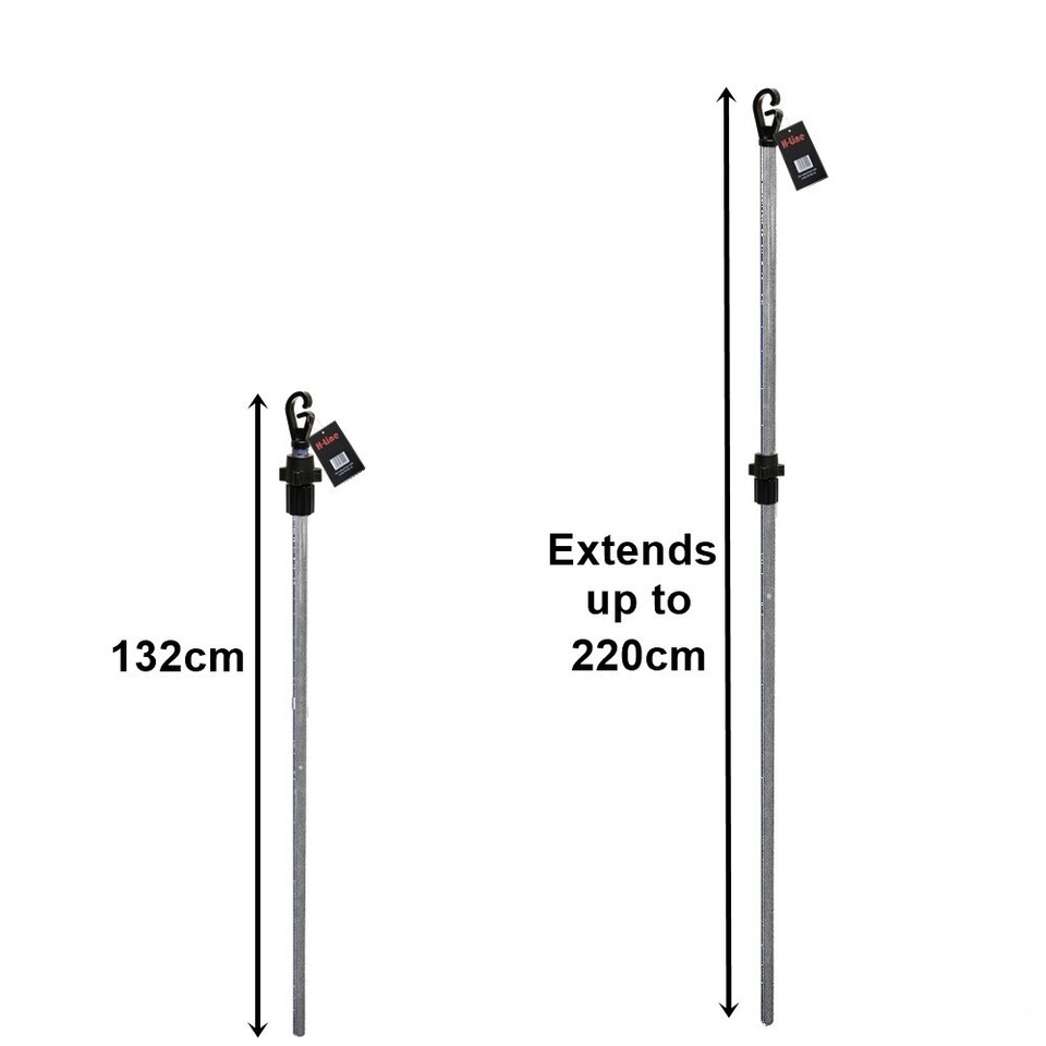 2 x Heavy Duty Line Props Washing Line Extending Clothes Pole Support 2 ...