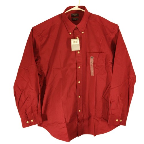 Dockers shirt mens Xl LXarge maroon red long sleeve button dress casual ...