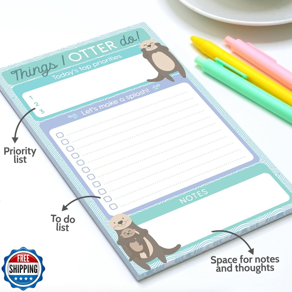 Daily To Do List Notepad - 50 Sheets 5.5 x 8.5” Productivity Task | eBay