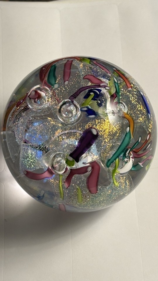 GLASS EYE/ Studio Paperweight/ Confetti /Signed GES 99 GORGEOUS!! | eBay