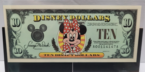 Disney Dollars 1995 Series A $10 Bill Minnie Mouse Unused A00114147A | eBay