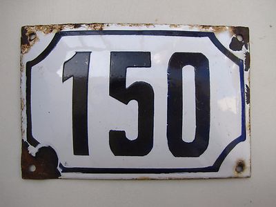 Genuine vintage ISRAELI enamel porcelain sign number 150 house sign ...